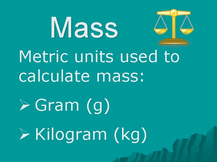 Estimate and Measure Mass Metric All metric measurement