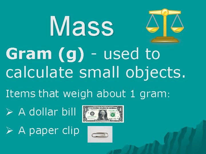 Estimate and Measure Mass Metric All metric measurement