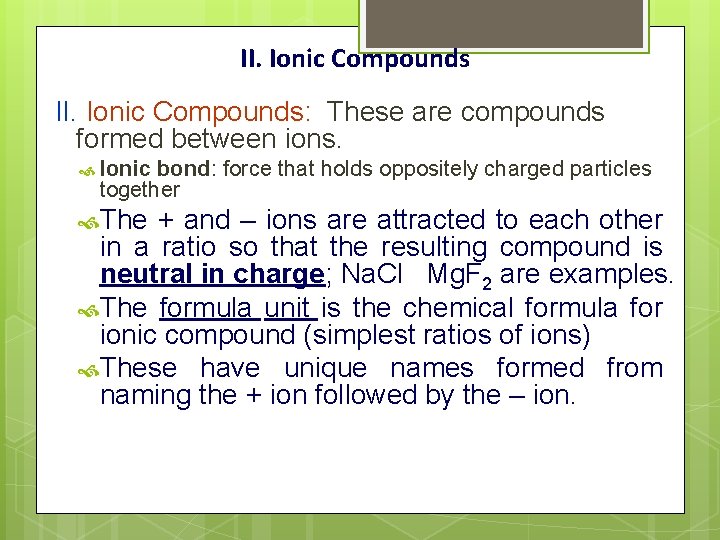 Unit 4 Ionic Compounds and Metals Pure Substances