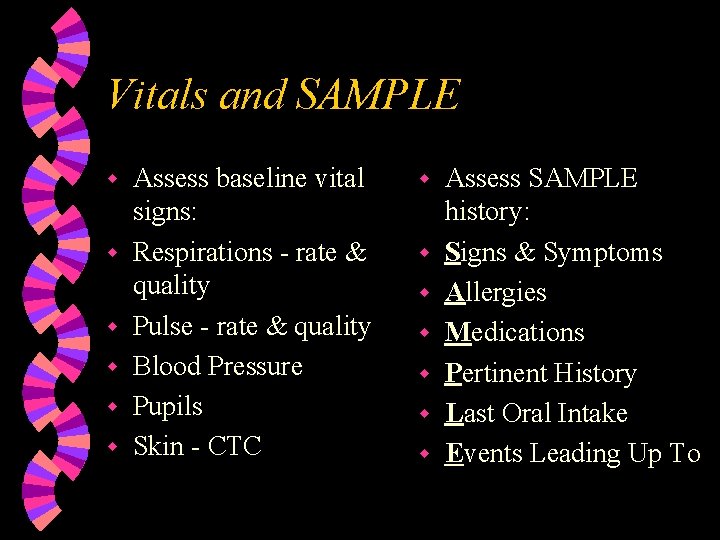 PATIENT ASSESSMENT Scene SizeUp Initial Assessment Focused History