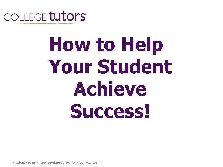 How to Help Your Student Achieve Success College