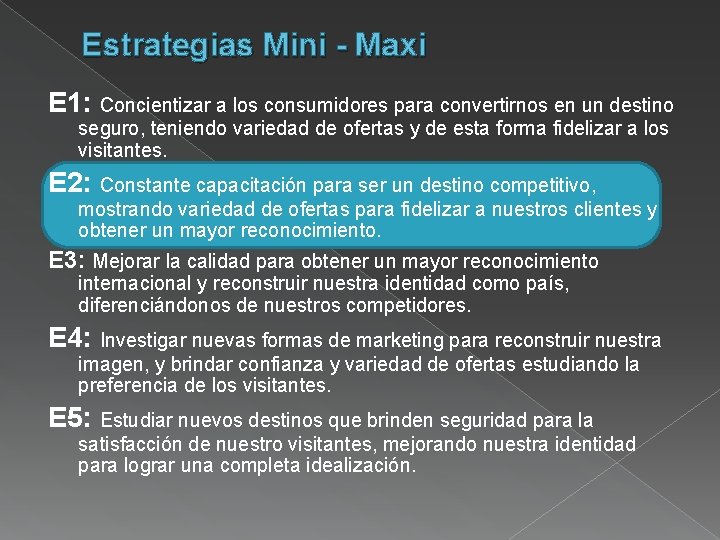 MATRIZ FODA Promocin comunicacin y comercializacin MINI MAXI