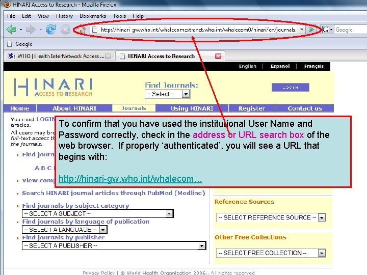 HINARI Access Problems and Solutions Fulltext Article Access