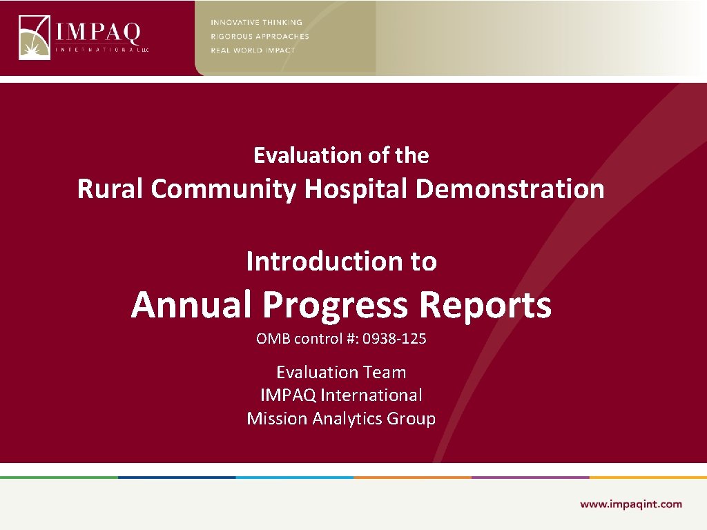 Evaluation of the Rural Community Hospital Demonstration Introduction