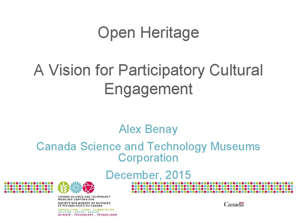 Open Heritage A Vision for Participatory Cultural Engagement