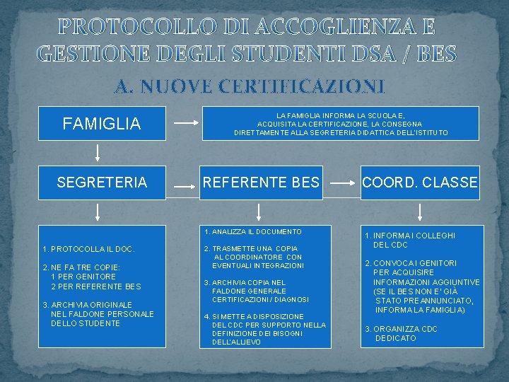PROTOCOLLO DI ACCOGLIENZA E GESTIONE DEGLI STUDENTI DSA