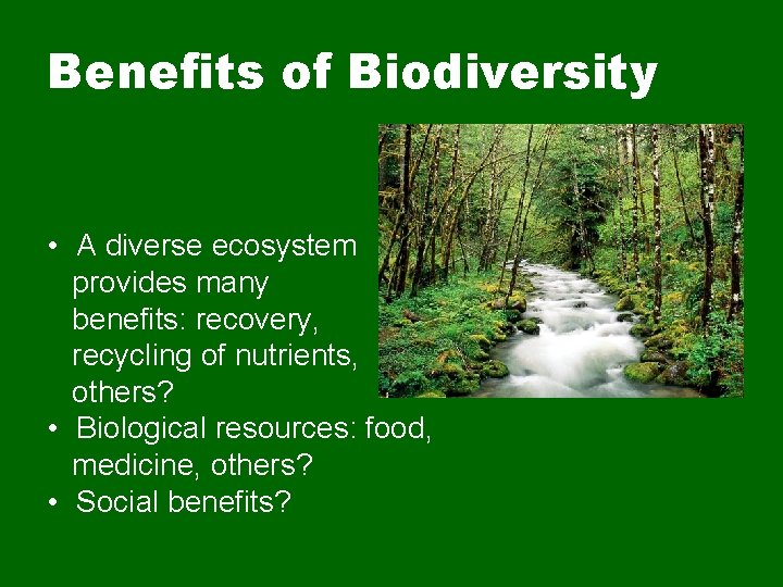 Biodiversity Importance and Measurement by John Hammond Biodiversity