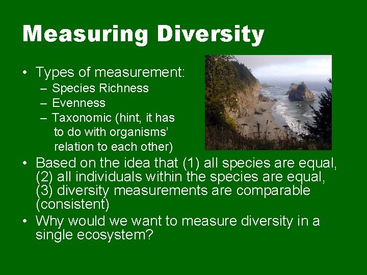 Biodiversity Importance and Measurement by John Hammond Biodiversity