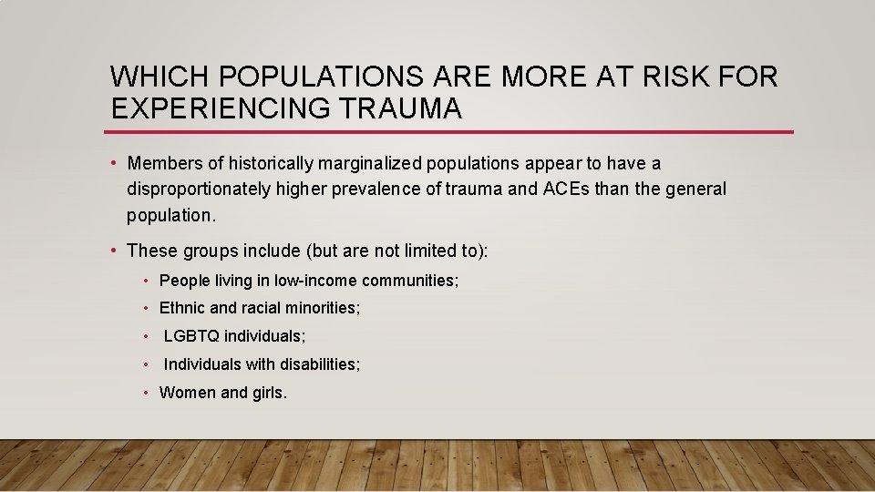 BEGINNING TRAUMA INFORMED CARE TIC ABCS OF BUILDING