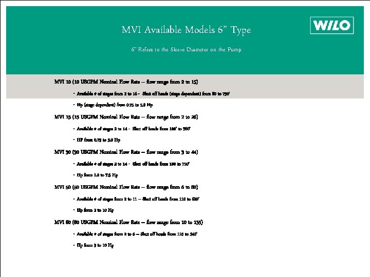 WILO MVI Vertical MultiStage Pumps for Commercial Municipal