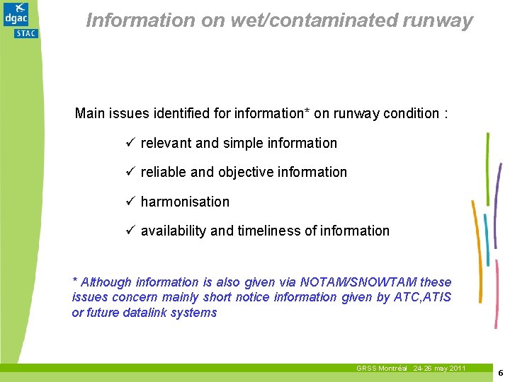 The global runway safety symposium Efficient information on