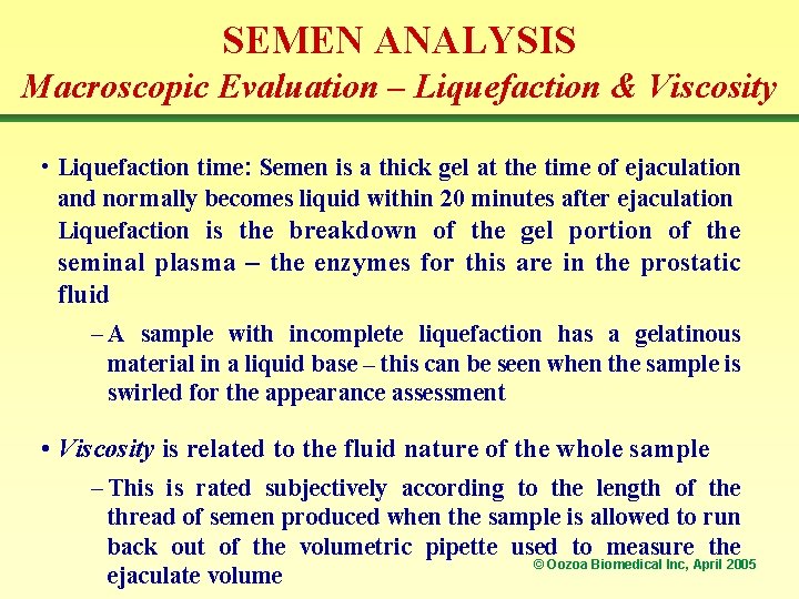 SEMEN ANALYSIS What When How Why By Dr