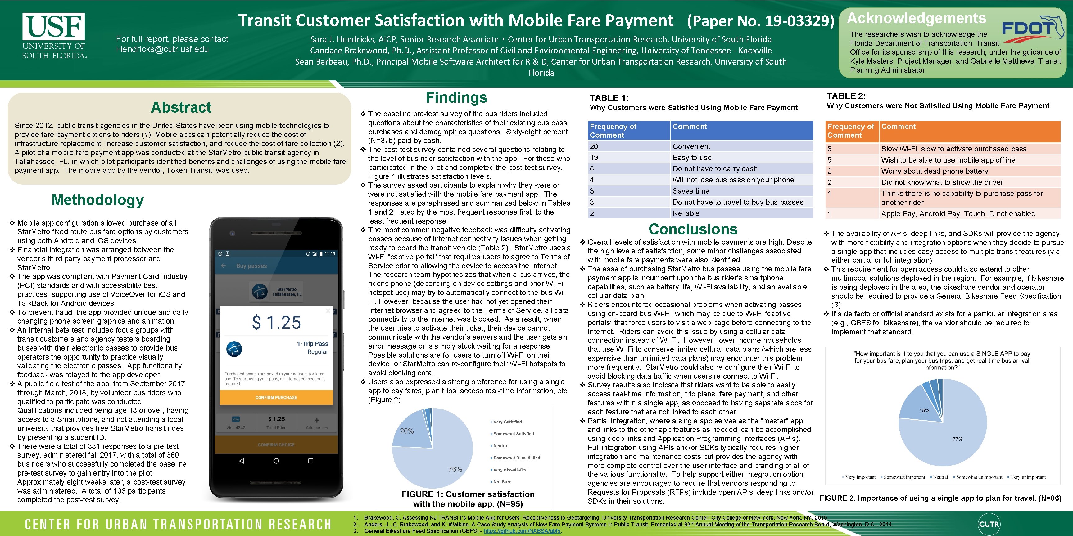 Transit Customer Satisfaction with Mobile Fare Payment Paper