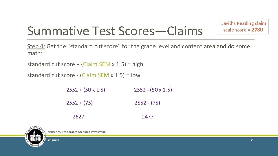 Understanding SBA Scores FROM THE ASSESSMENT DEVELOPMENT TEAM