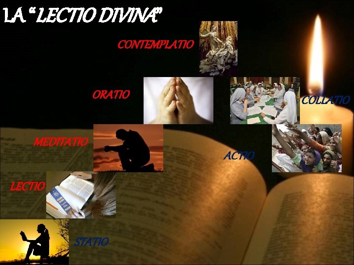 LA LECTIO DIVINA CONTEMPLATIO ORATIO MEDITATIO LECTIO STATIO