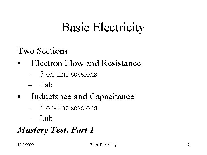 Capacitors Continued Session 2 e of Basic Electricity