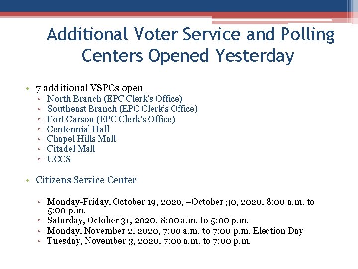 2020 General Election Update Chuck Broerman El Paso