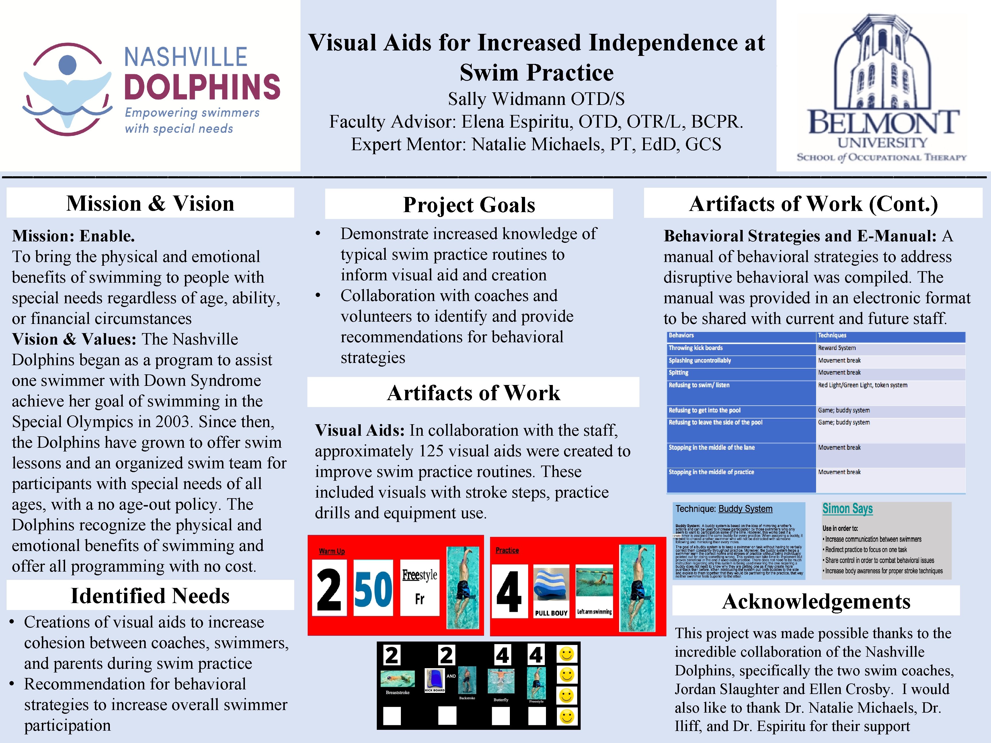 Visual Aids for Increased Independence at Swim Practice