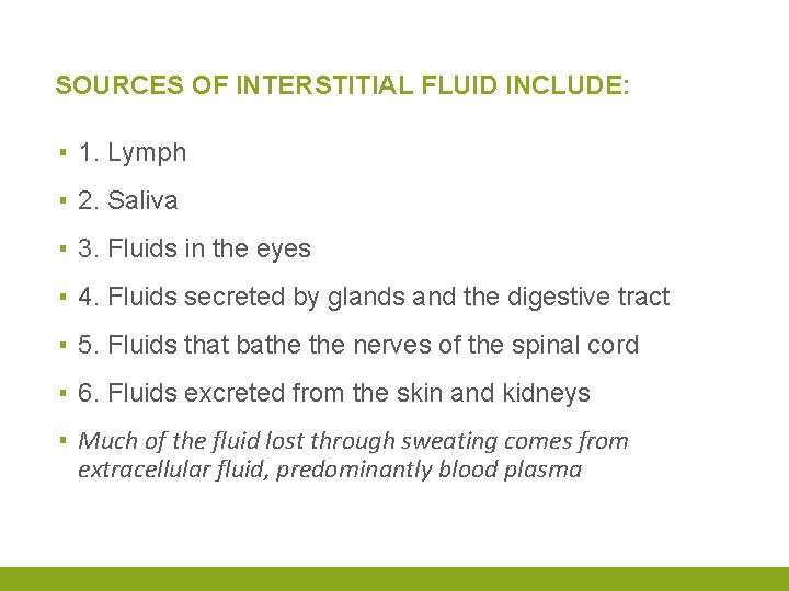 WATER IN THE BODY WATER IN THE BODY