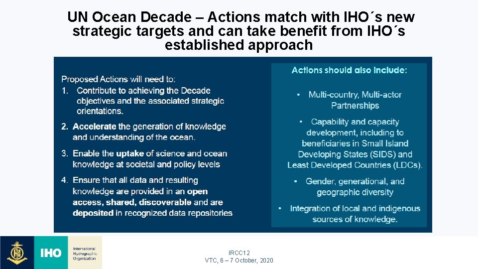 Update on the UN Decade of Ocean Science