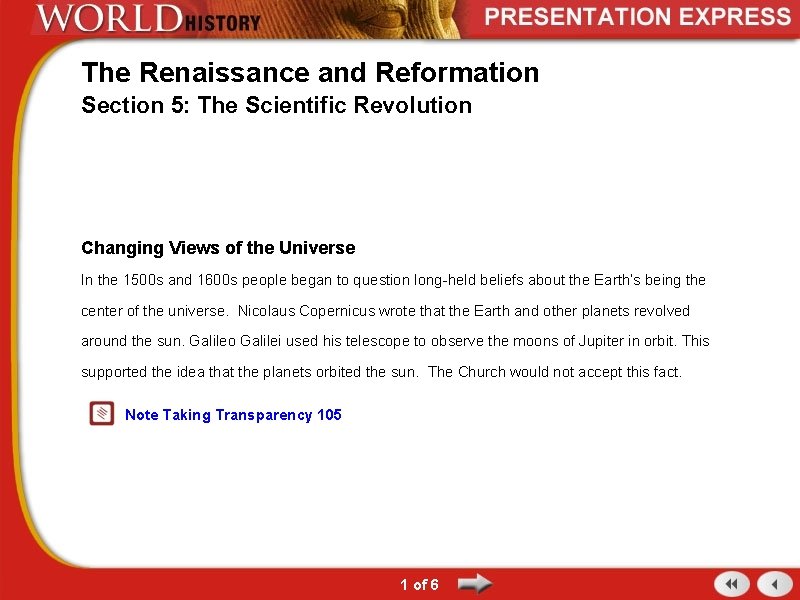 The Renaissance and Reformation Section 5 The Scientific