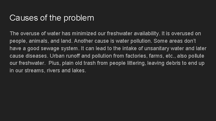 Freshwater Conservation By Rachael Dearing Jocelin Montiel Ashley