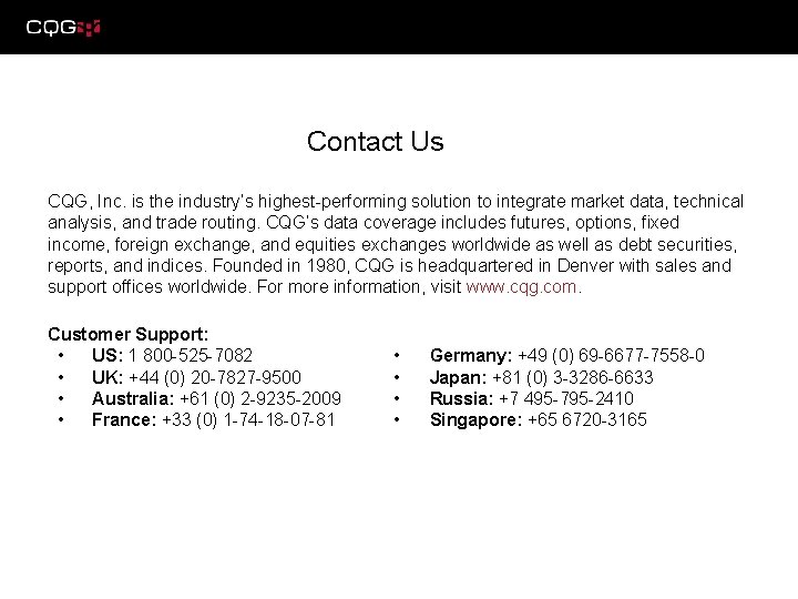 A Look at CQG XData Charting and Analytics