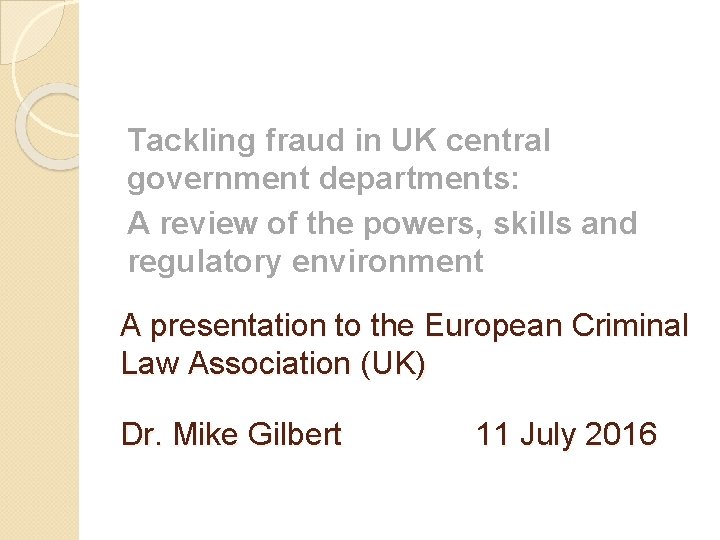 Tackling fraud in UK central government departments A