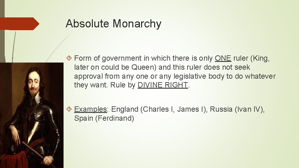 Types of Government Objective Students will demonstrate an