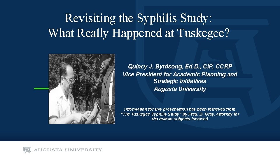 Revisiting the Syphilis Study What Really Happened at