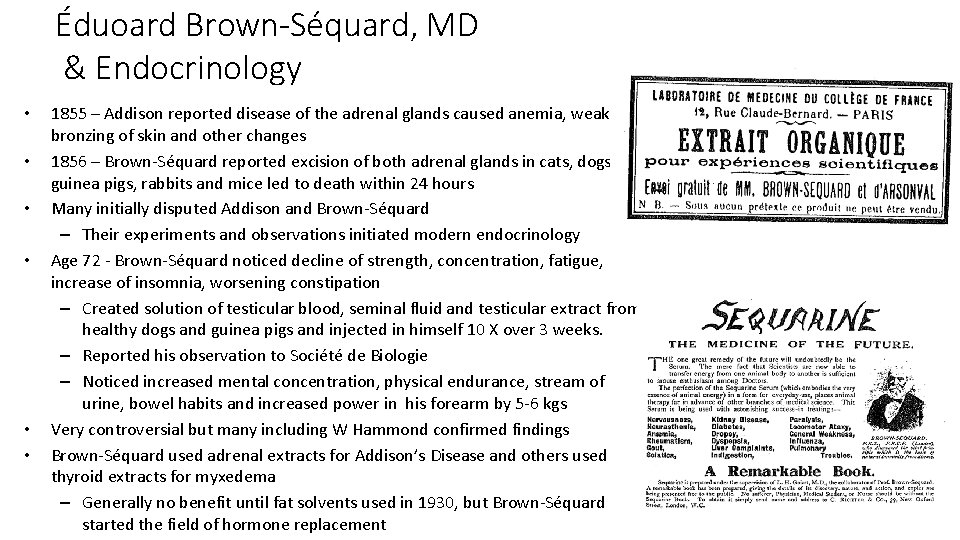 Charlesdouard BrownSquard MD 1817 1894 The Original International