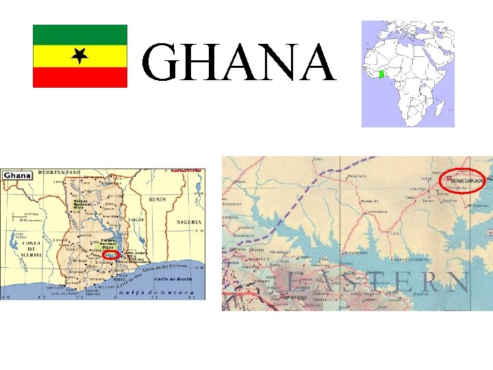 GHANA Hauptstrae in Donkorkrom Markttag in Donkorkrom te