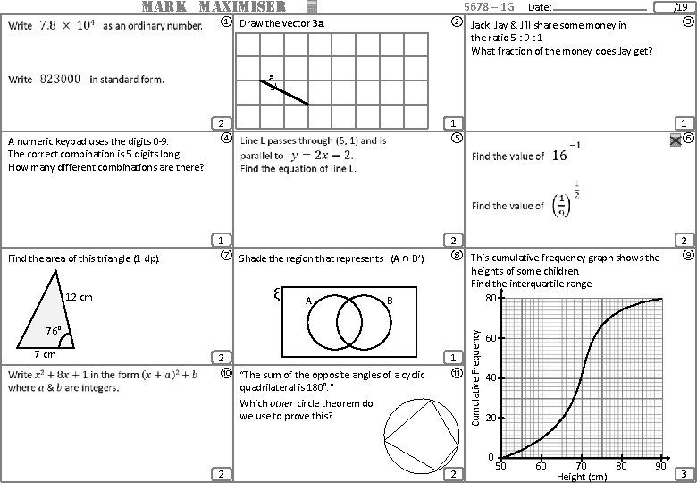 MARK MAXIMISER 5678 1 G Draw the vector