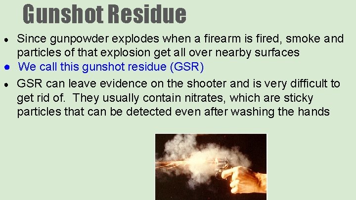 External Ballistics GSR Trajectory 2017 Schilly Science Add