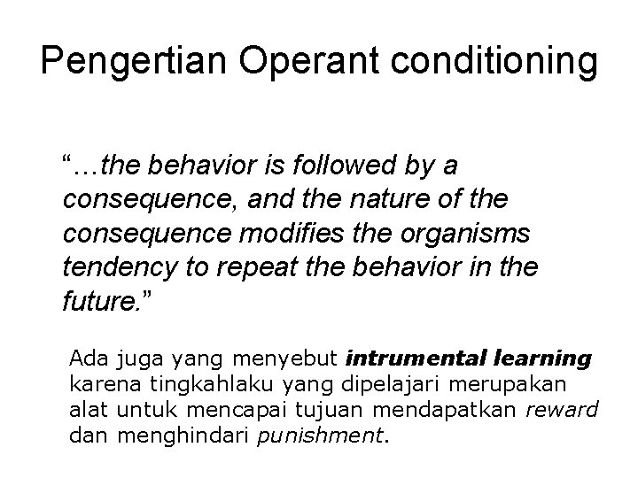 Behaviorisme dan Pendekatan Pembelajaran Psikologi Kepribadian 2 Tesis