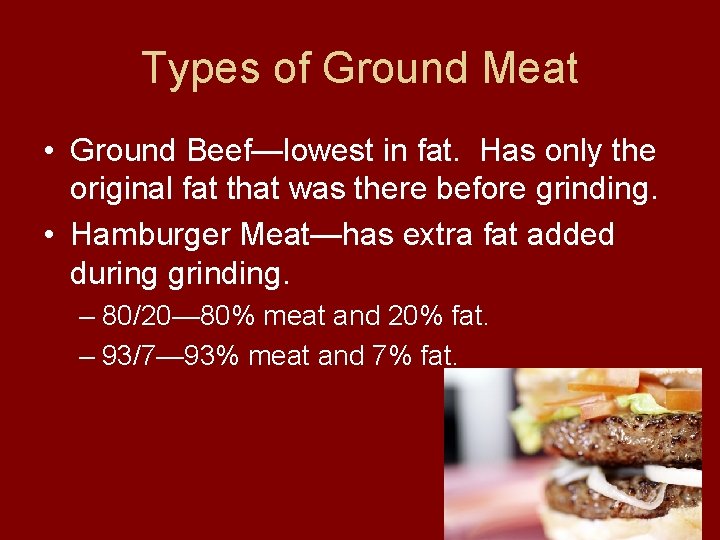 Foods Meats Notes Meat The edible portion of