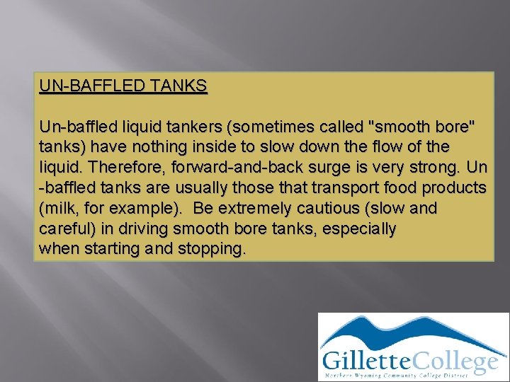 Tank vehicles have special items that you need