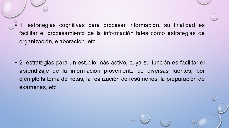 CLASIFICACIN DE LOS TIPOS DE ESTRATEGIAS SEGN WEINSTEIN