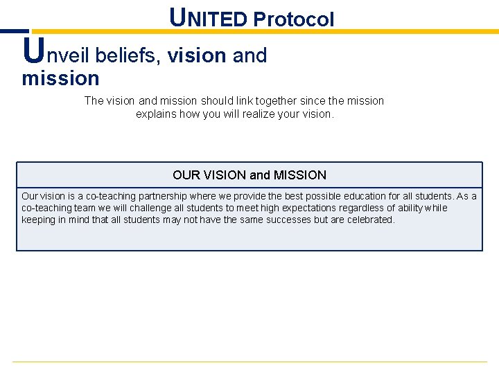 English Extraordinaires UNITED Protocol Steps for CoTeaching Success