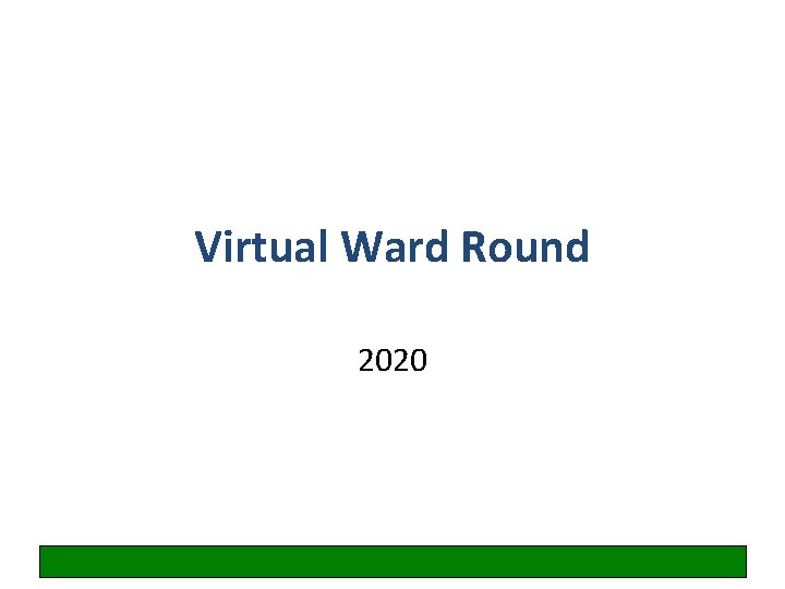 Virtual Ward Round 2020 Case 1 First tonicclonic