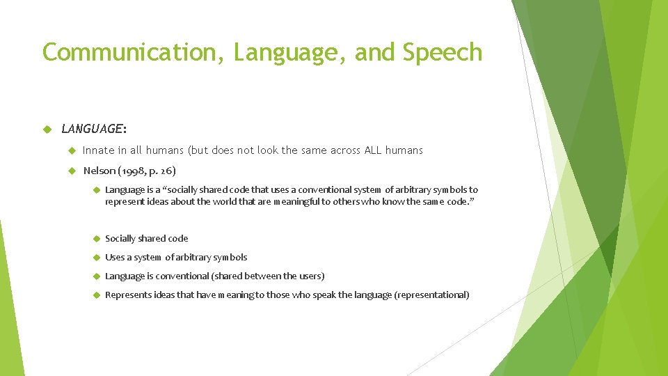 Chapter One A Connection of Brains Language Development