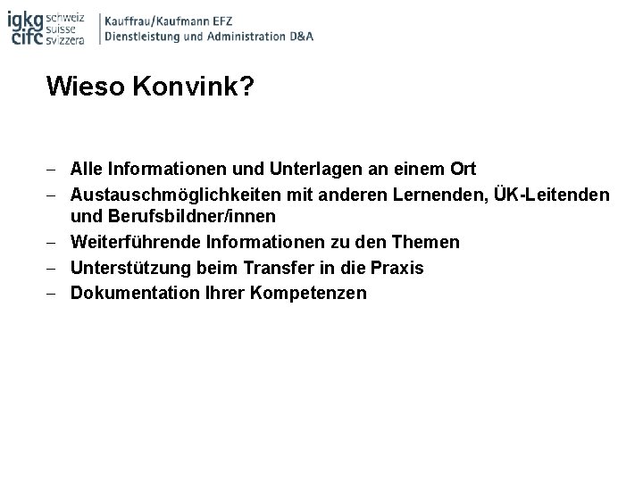 Einfhrung Konvink bersicht Arbeiten mit Konvink Navigationshilfen ...