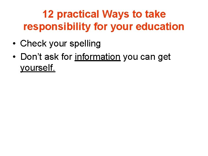 Welcome to Taking Responsibility for Your Education Children