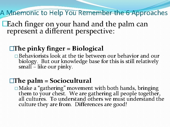 A Mnemonic to Help You Remember the 6