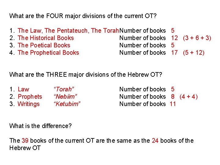 What are the FOUR major divisions of the