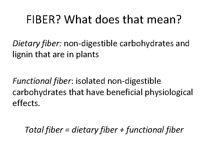 Health Implications of Dietary Fiber Alicia Schutter Bio
