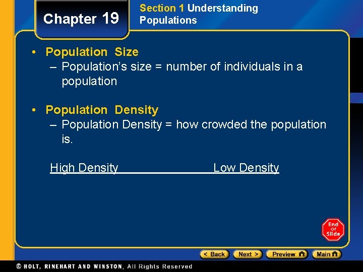 Chapter 19 Understanding Population Dynamics Objectives Describe how