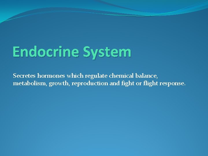 Homeostasis Balance in the Body The ability or