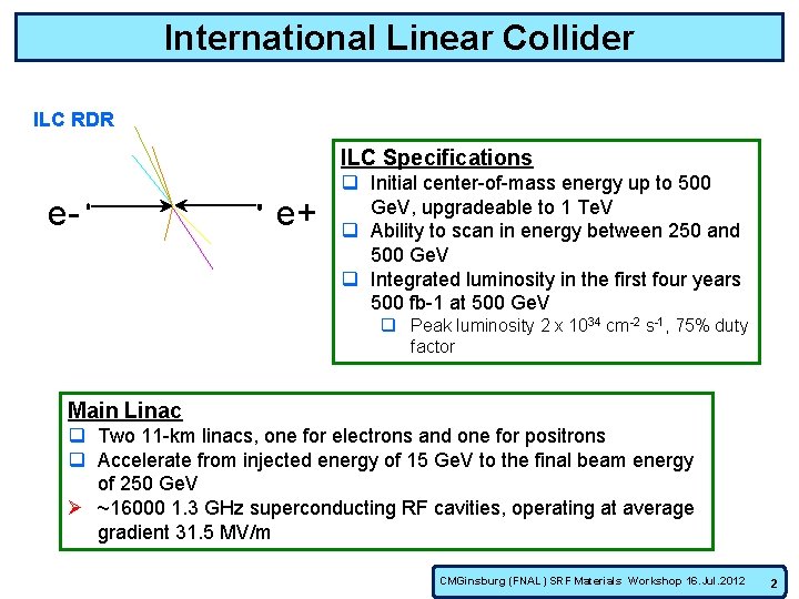 Energy ILC and Intensity Project X SRF Cavity
