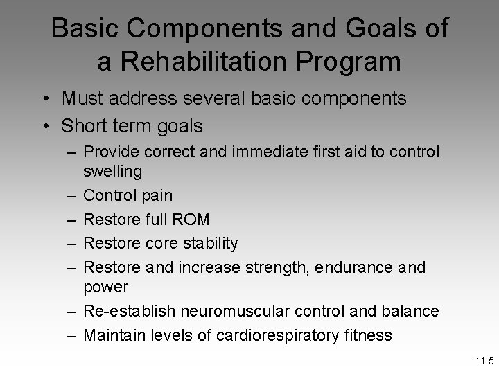Chapter 11 Understanding the Basics of Injury Rehabilitation